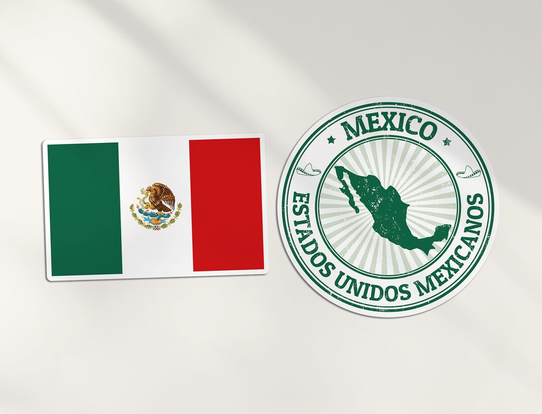 2 x 10cm México Vinilo Stickers Mapa del País Mexicano Bandera ...