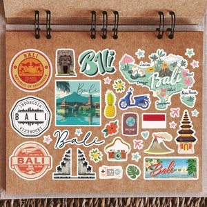 A5 Sticker Sheet Bali Landmarks Vinyl Stickers Indonesia Beach Sea ...