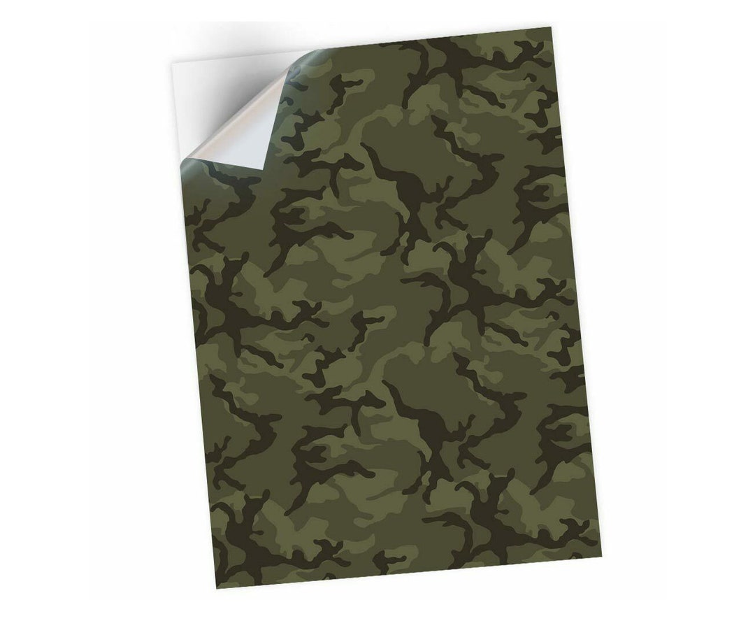 1 X Vinyl Sticker Sheet Army Camouflage Green Camo Print Boys Men Son ...