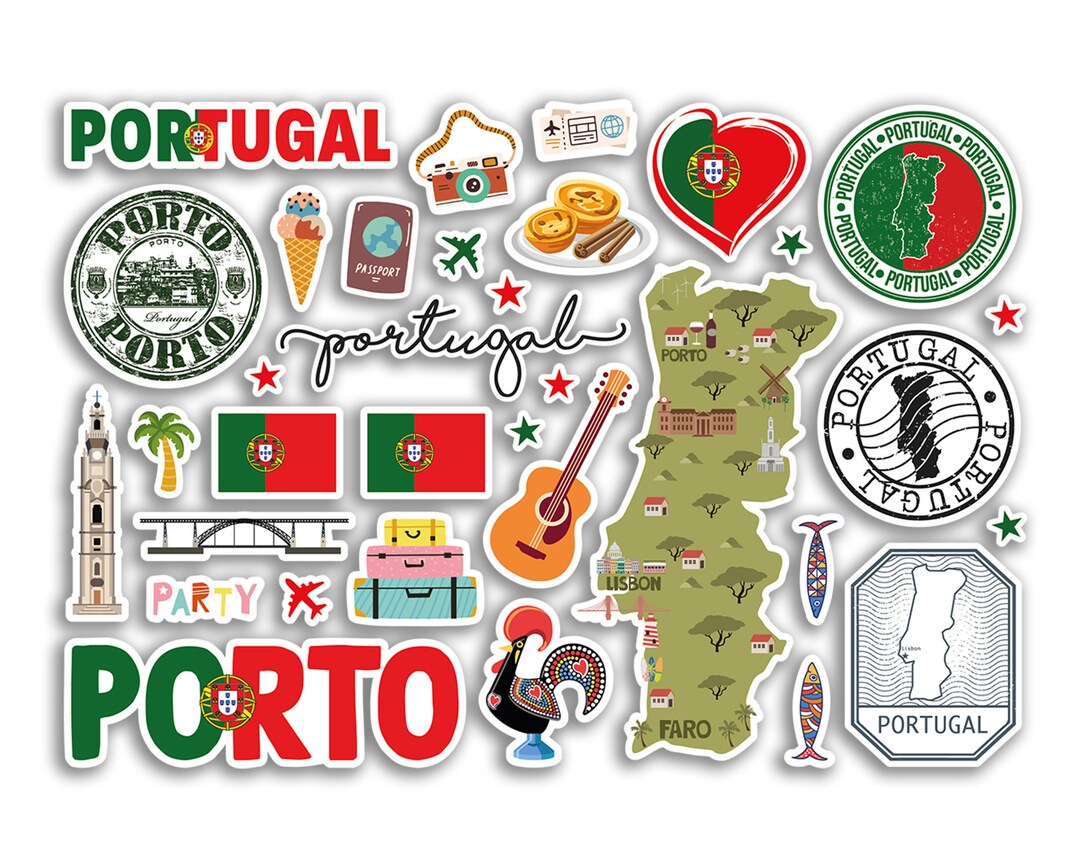 A5 Sticker Sheet Porto Landmarks Vinyl Stickers - Portugal Portuguese ...