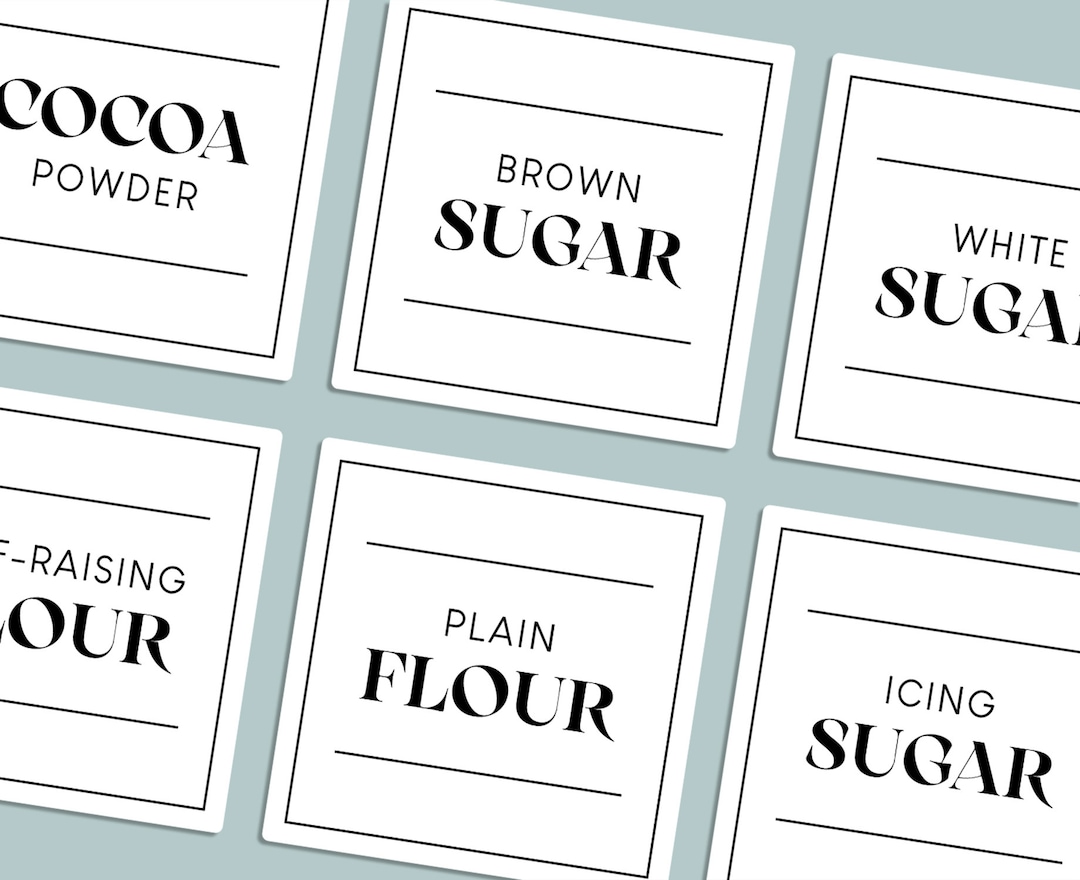 12 Modern Baking Labels Vinyl Stickers - Pantry Kitchen Home Chic ...