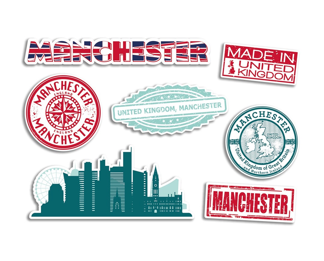 A5 Sticker Sheet Manchester Landmarks Vinyl Stickers - Travel Holiday ...