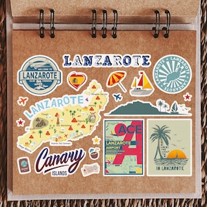 A5 Sticker Sheet Lanzarote Landmarks Vinyl Stickers - Spain Canary ...