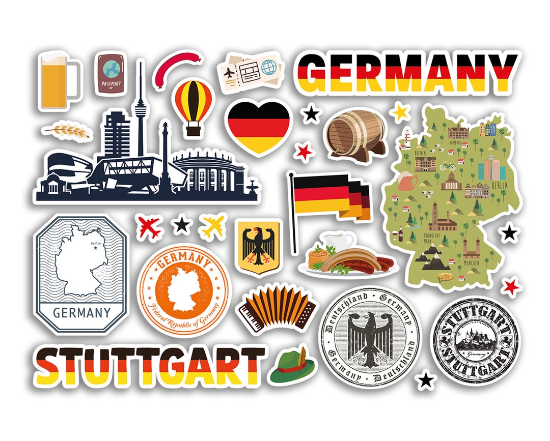 A5 Sticker Sheet Stuttgart Landmarks Vinyl Stickers Germany German ...