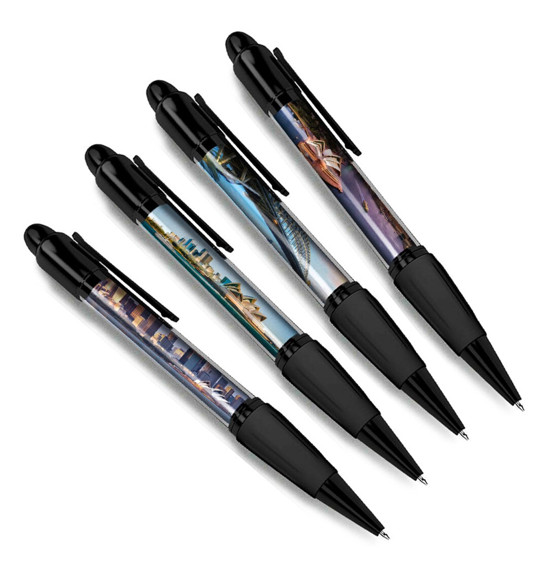 Set of 4 Sydney Black Ballpoint Pens Australia Opera House Harbour Flag ...