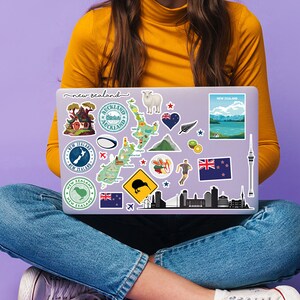 A4 Sticker Sheet New Zealand Landmarks Vinyl Stickers - Kiwi City Map ...