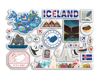 A5 Sticker Sheet United States Landmarks Vinyl Stickers Bright USA Map ...