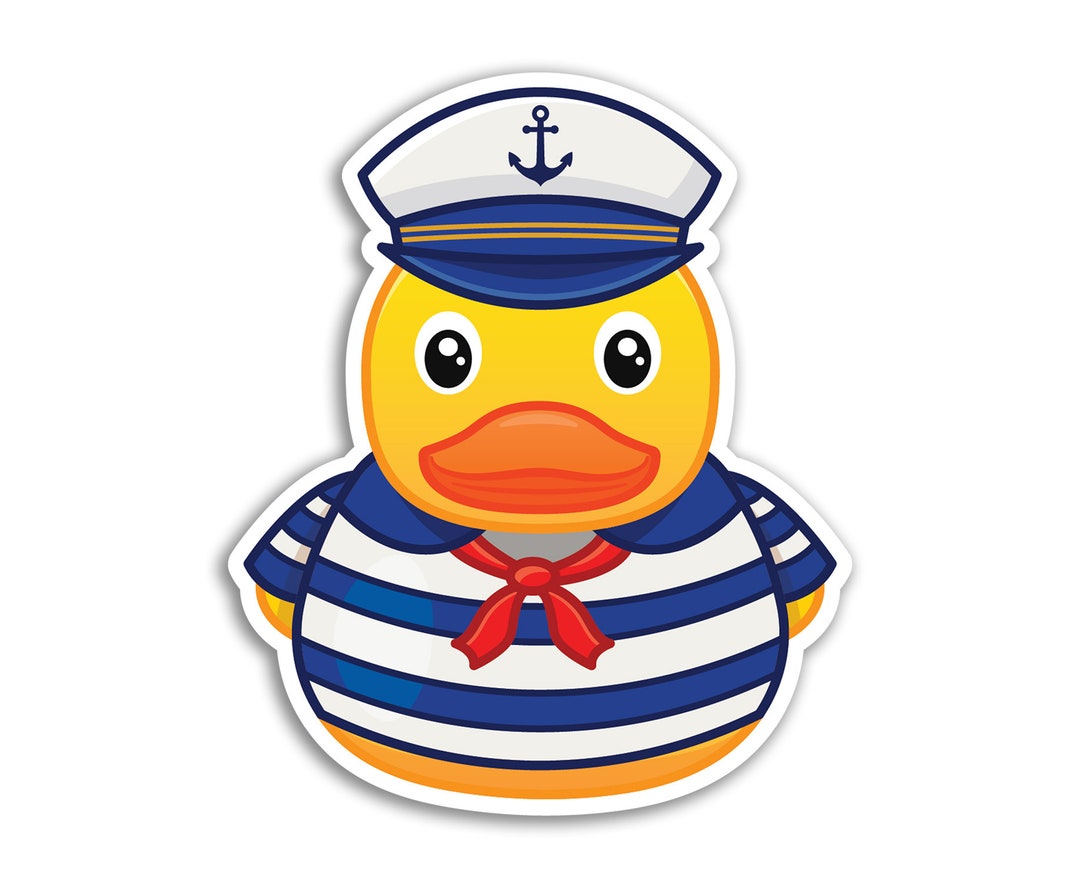 2 X 10cm Sailor Rubber Ducks Vinyl Stickers Boat Kids Kawaii Toy Bath ...
