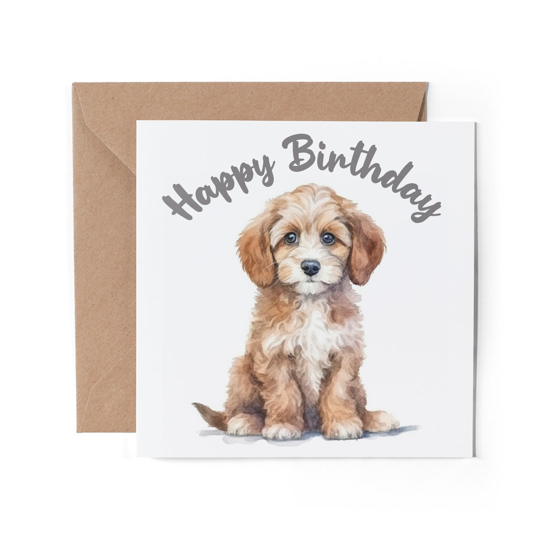 1 X Greeting Card - Happy Birthday Cavapoo Poodle Spaniel Dog Dogs ...
