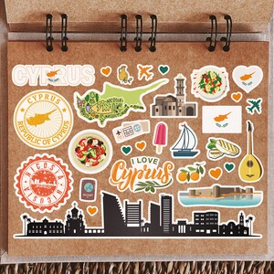 A5 Sticker Sheet Cyprus Landmarks Vinyl Stickers Cypriot Map - Etsy