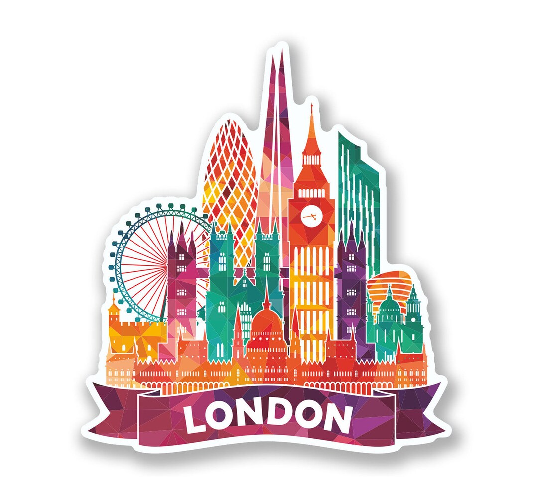 2 X 10cm Colourful London Vinyl Stickers - England United Kingdom ...