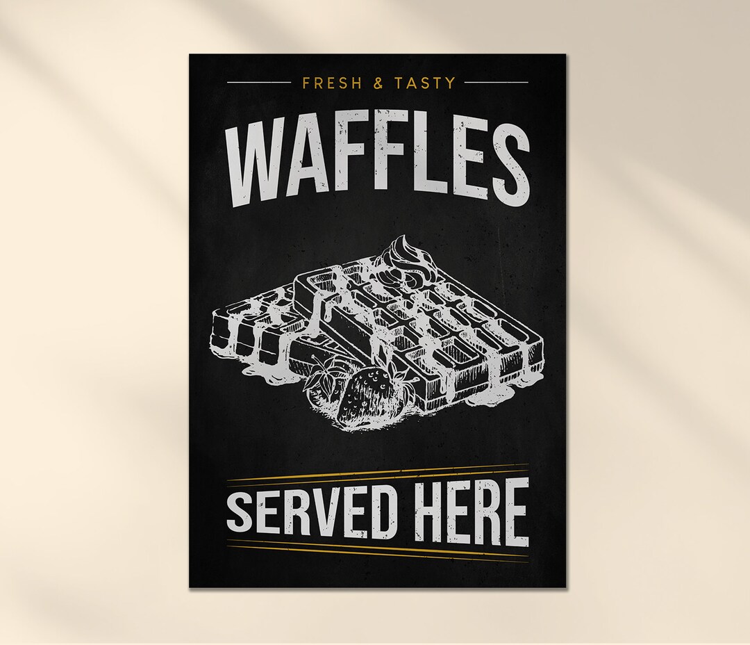 1 X Waffles Poster Food Restaurant Café Treats Desserts Served Here ...