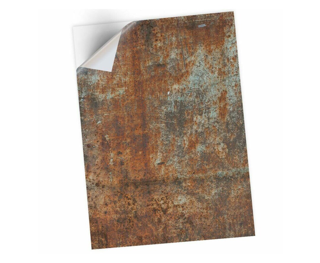 1 X Vinyl Sticker Sheet Rusty Metal Effect Vintage Old Mancave Rust ...