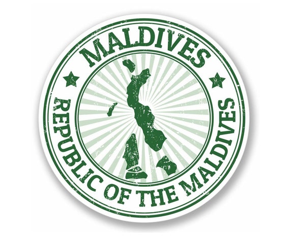 2 X 10cm Maldives Vinyl Stickers Map Landscape Holiday Asia | Etsy