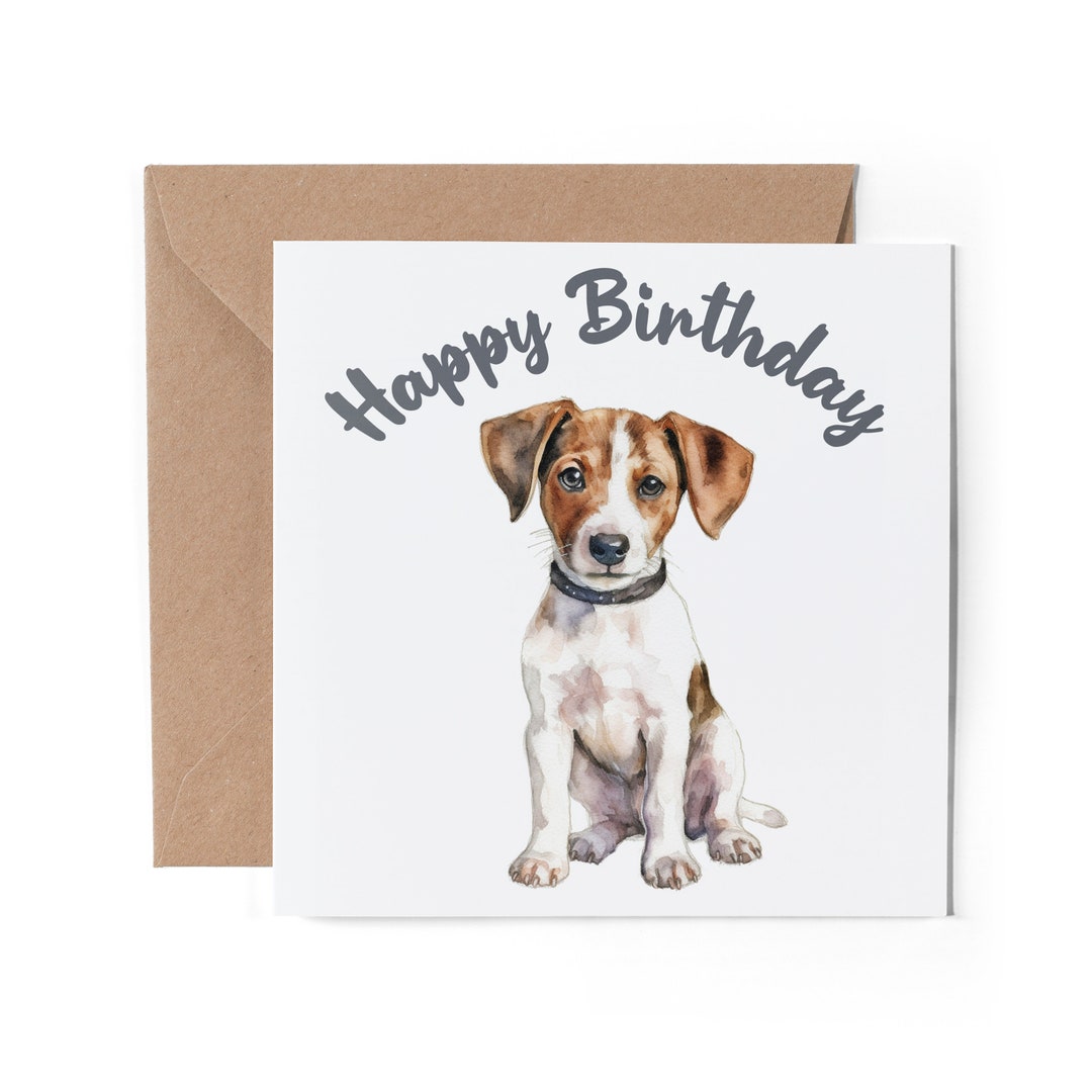 1 X Greeting Card - Happy Birthday Jack Russell Terrier Dog Dogs Puppy ...