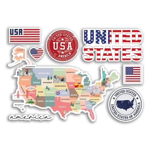 A5 Sticker Sheet California Landmarks Vinyl Stickers USA - Etsy UK