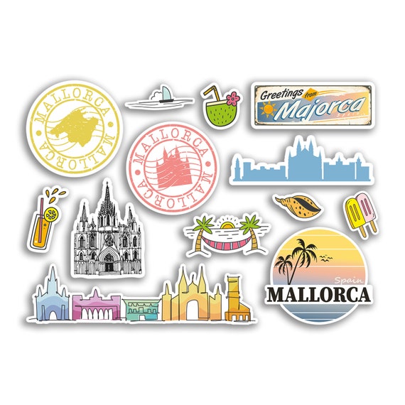 A5 Sticker Sheet Mallorca Landmarks Vinyl Stickers Majorca - Etsy