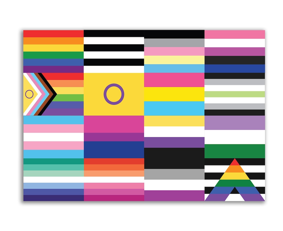 1 X A5 Vinyl Sticker Pride Flags Flags Collage Rainbow Sexual Gender ...