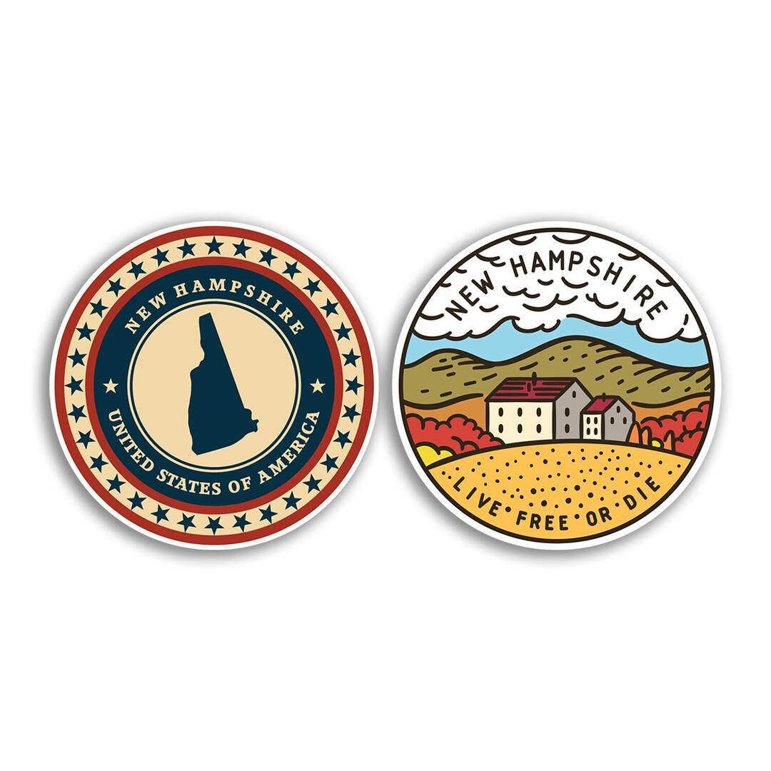 2 X 10cm New Hampshire Vinyl Stickers - States America Map Flag Holiday ...