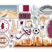 A5 Sticker Sheet Qatar Landmarks Vinyl Stickers Country Beach Airport ...