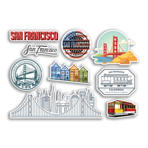 San Francisco Travel Stickers Etsy