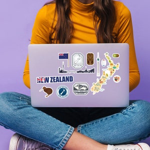 A5 Sticker Sheet New Zealand Landmarks Vinyl Stickers - Map Airport ...