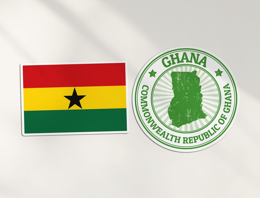 2 X 10cm Ghana Vinyl Stickers - African Country Map Flag Holiday Travel ...