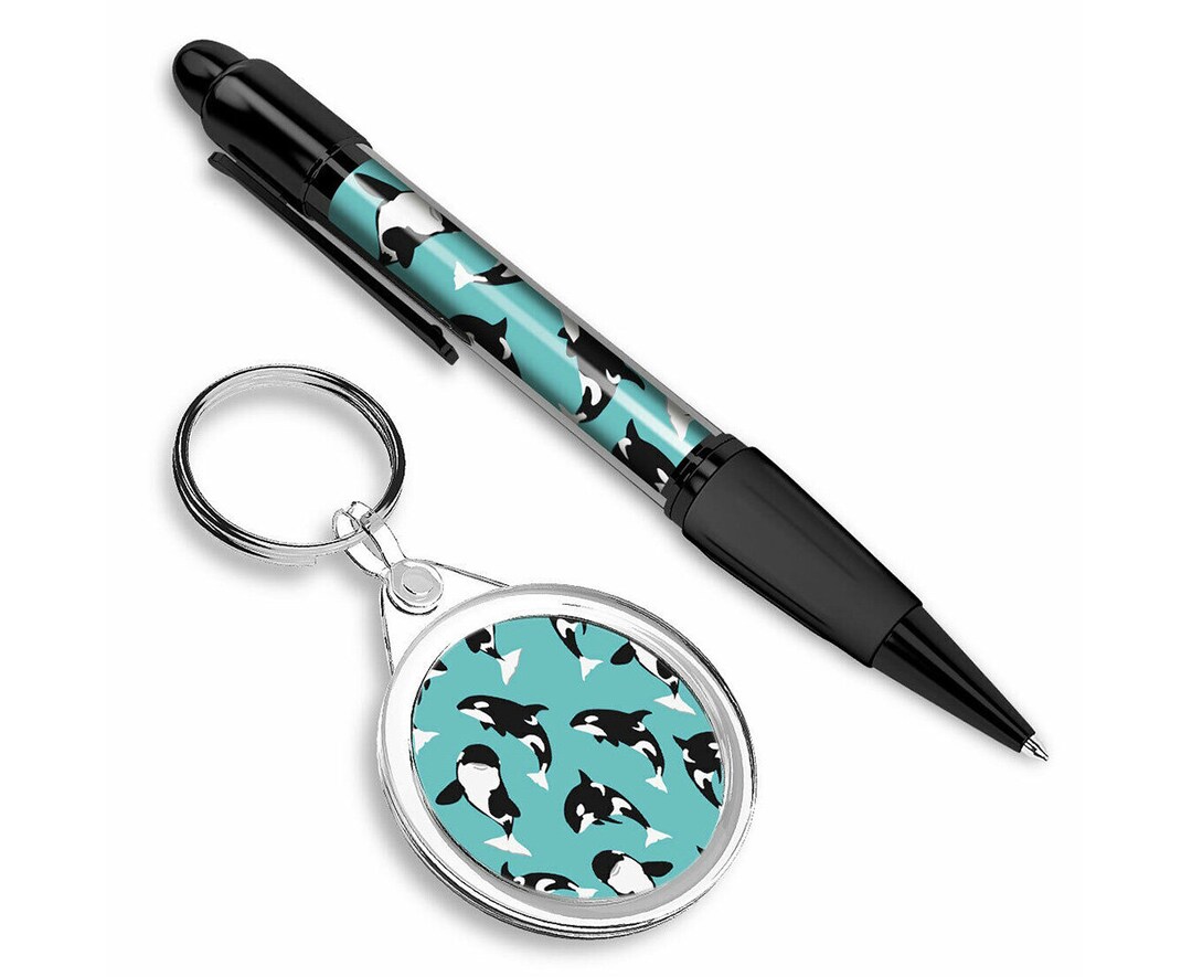 Pen & Keyring Round Orca Killer Whale Sea Creature Life Ocean Animal ...