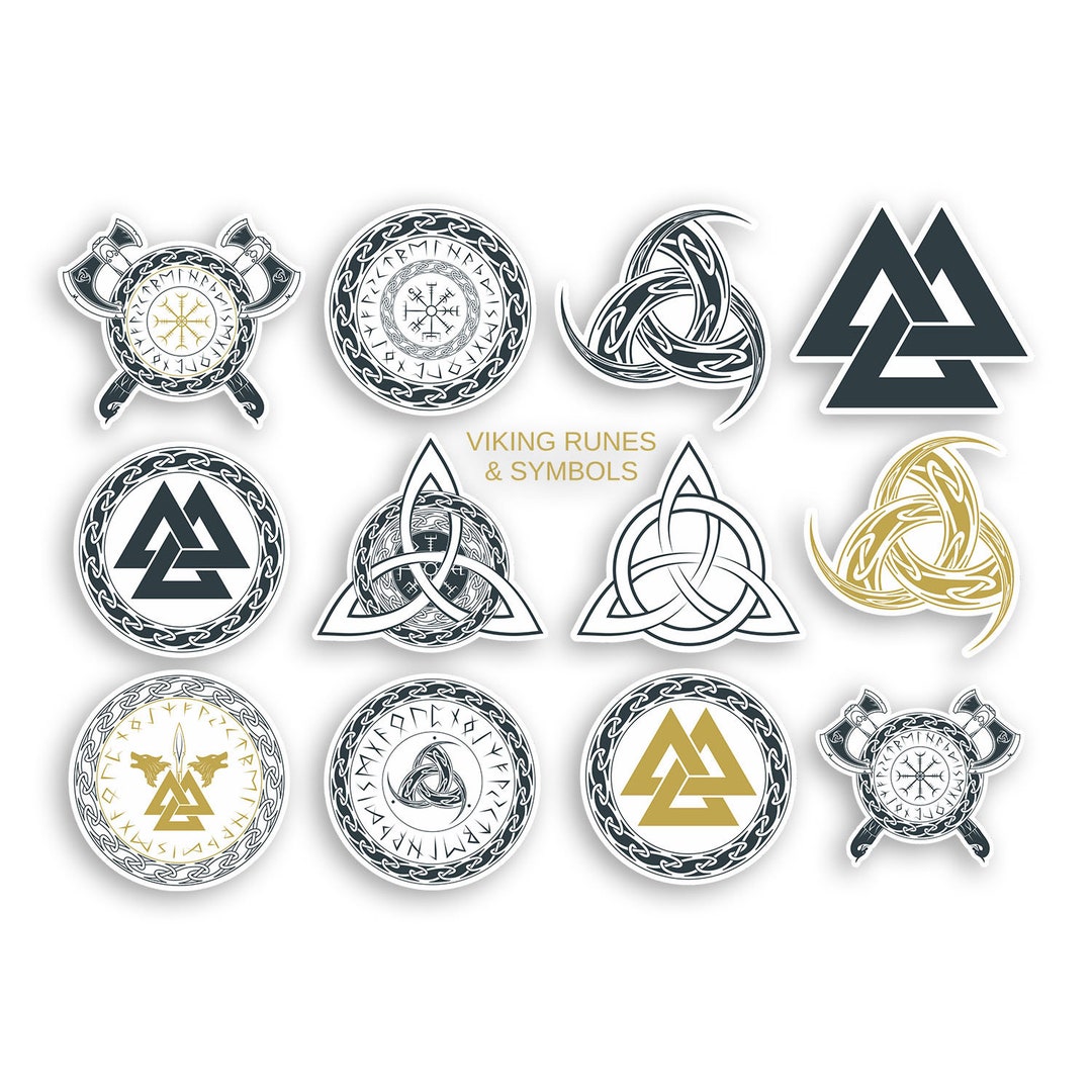 1 X A4 Viking Symbols Vinyl Stickers Magic Runes Pagan Norse Hammer ...