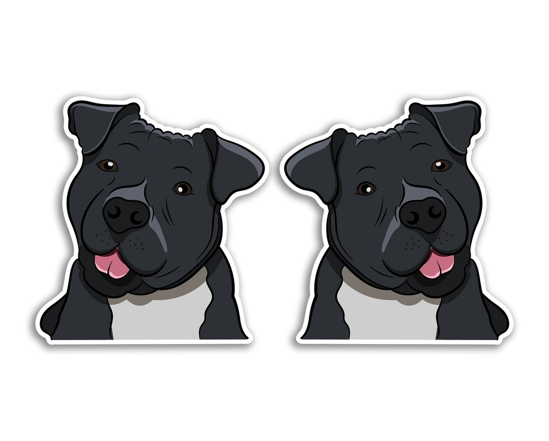 2 X 10cm Staffy Dog Vinyl Stickers Blue Staffordshire Bull Terrier Dogs ...