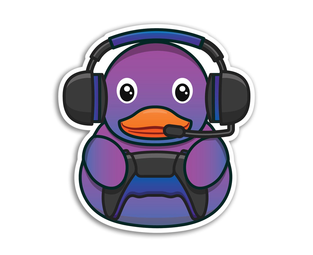 2 X 10cm Gamer Rubber Ducks Vinyl Stickers - Gaming Boys Kawaii Toy ...