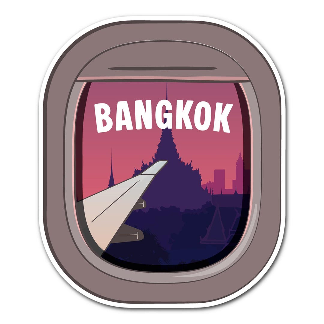 2 X 10cm Bangkok Vinyl Stickers - Thailand Plane Window Flight Flag ...