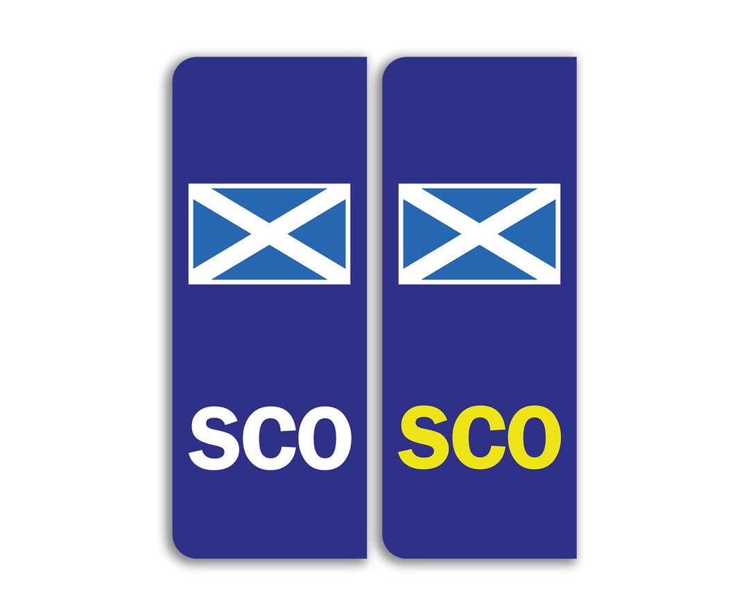 2 X Scotland Numberplate Vinyl Stickers - Scottish Flag Abroad Travel ...