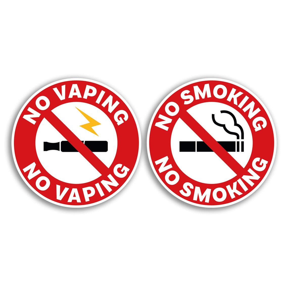 2 X 10cm No Vaping Smoking Sign Vinyl Stickers Warning Vape - Etsy