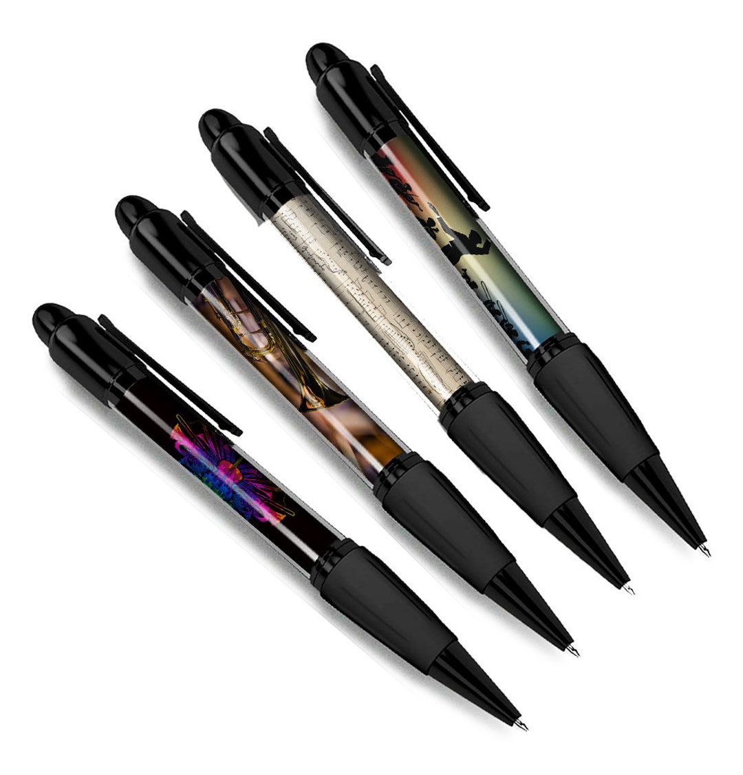 Set of 4 Orchestra Black Ballpoint Pens Instruments Musical Musician ...