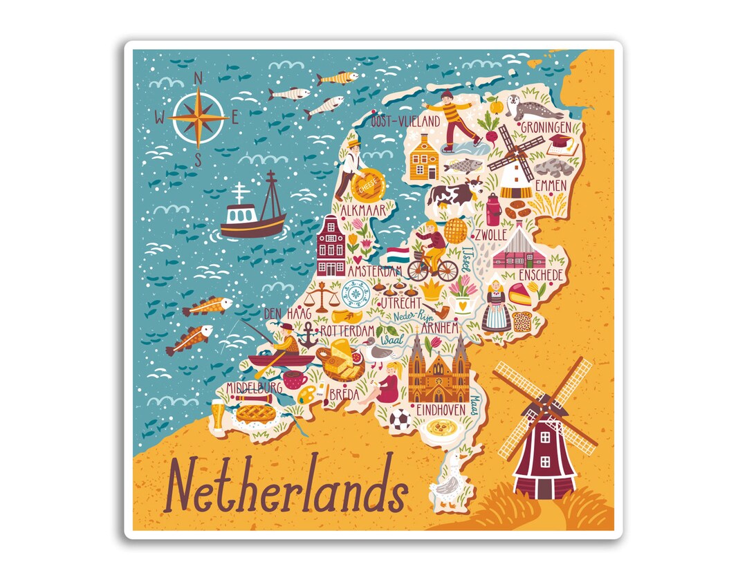 2 X 10cm Netherlands Dutch Vinyl Stickers - Map Tourism Holiday Travel ...