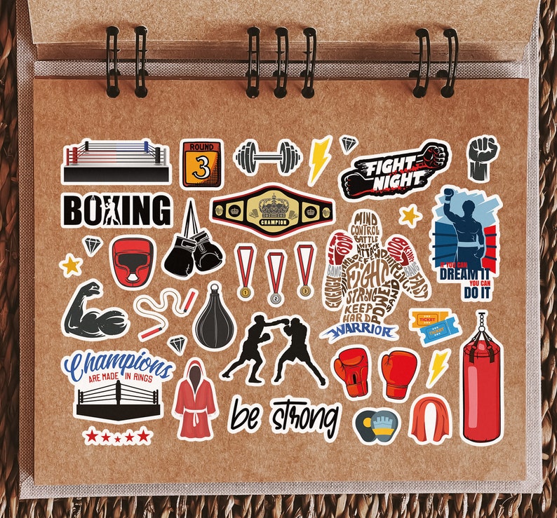 A5 Sticker Sheet Boxing Vinyl Stickers Boxer Fight Sport - Etsy