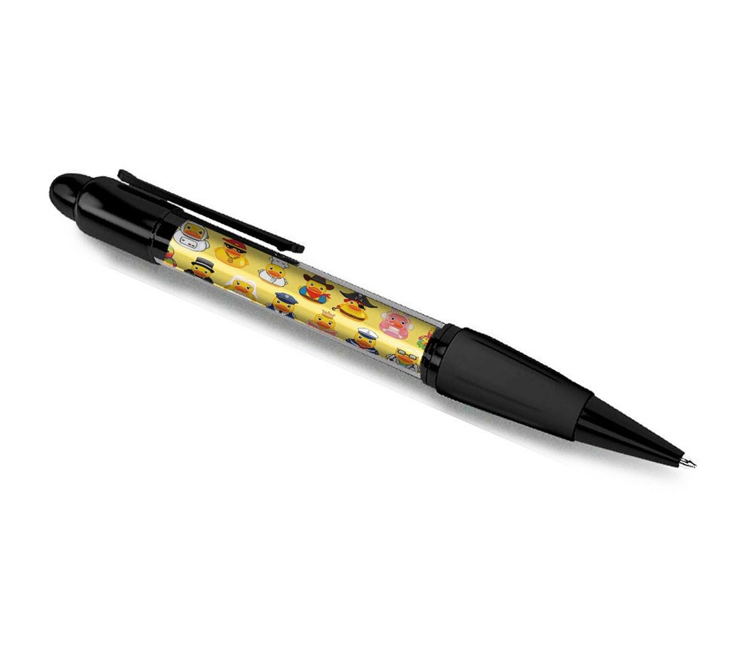 Rubber Ducks Black Ballpoint Pen Jobs Pattern Toys Kids Bath Duckies ...