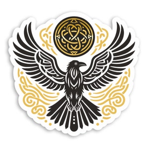 2 X 10cm Raven of Odin Vinyl Stickers - Norse Celtic Bird Crow Sticker ...