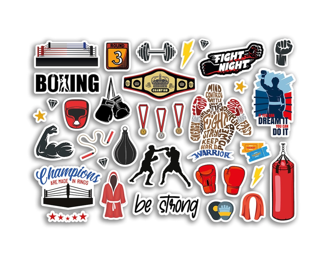 A5 Sticker Sheet Boxing Vinyl Stickers Boxer Fight Sport - Etsy
