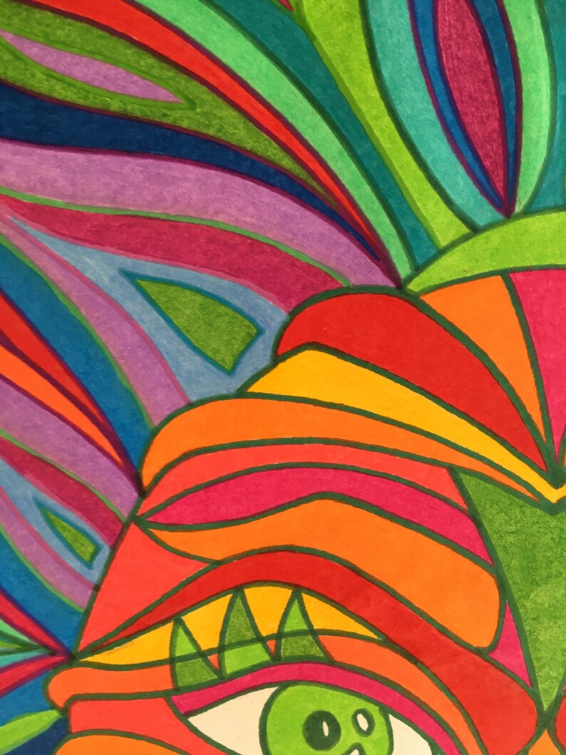Here Comes the Sun, Print of Original Drawing, Abstract, Contemporary ...