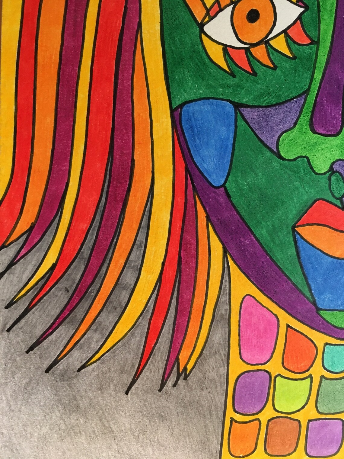 Abstract Face Art, Abstract Faces Art, Picasso-style Face, Contemporary ...
