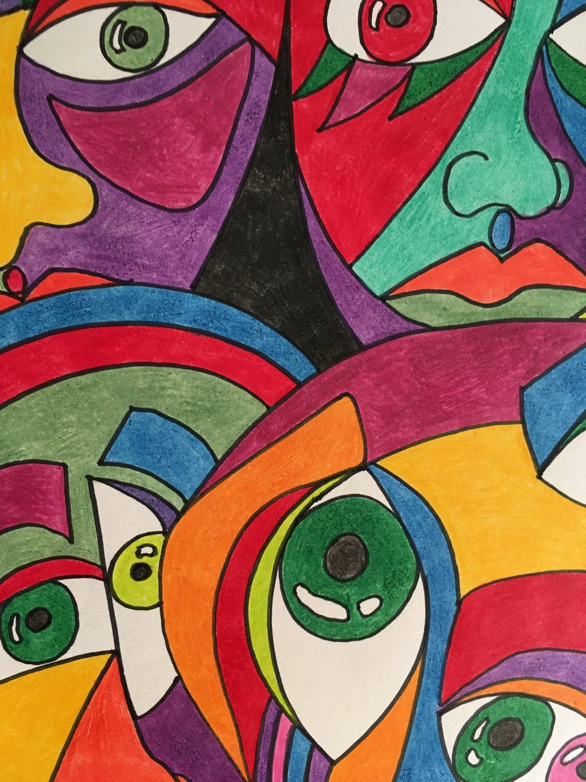 The Beautiful People, Abstract Faces, Contemporary, Modern, Abstract ...