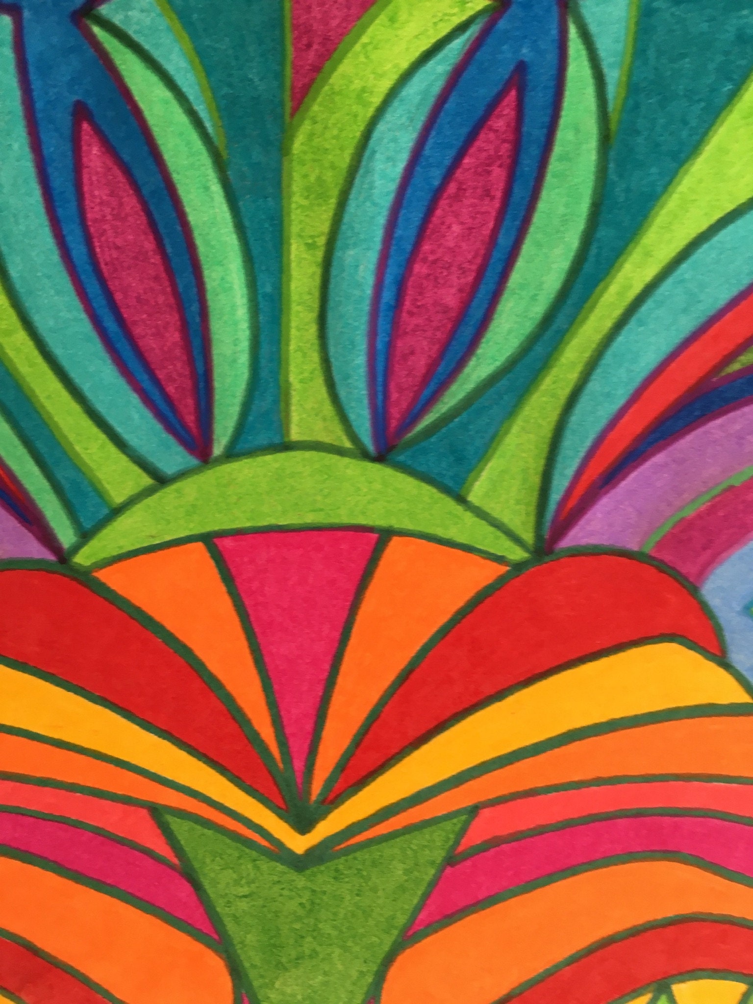 Here Comes the Sun, Print of Original Drawing, Abstract, Contemporary ...