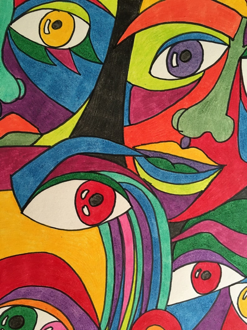 The Beautiful People, Abstract Faces, Contemporary, Modern, Abstract ...