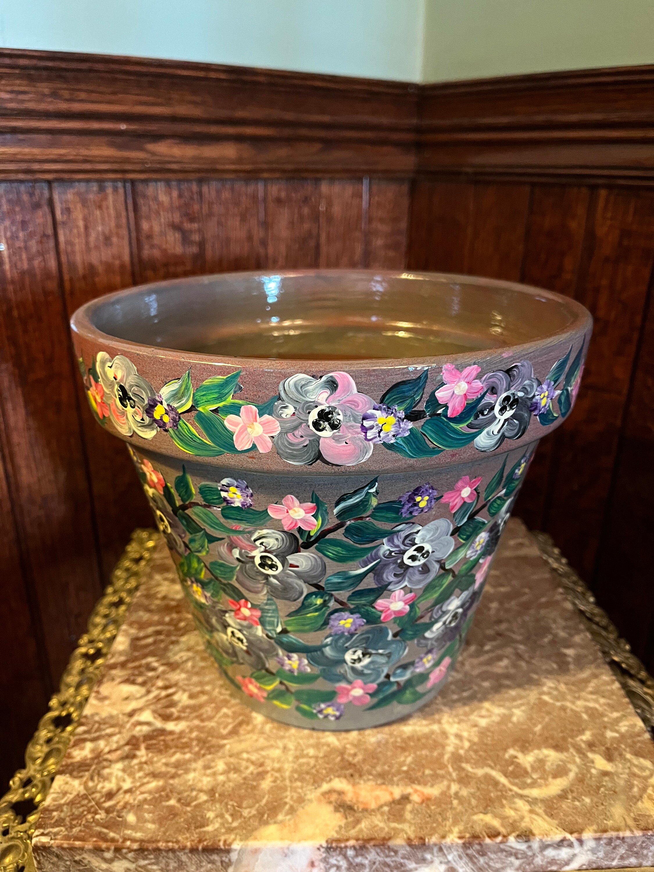 Hand-painted Pot, Painted Terra-cotta Pot, Terra-cotta Pot Red Clay Pot ...