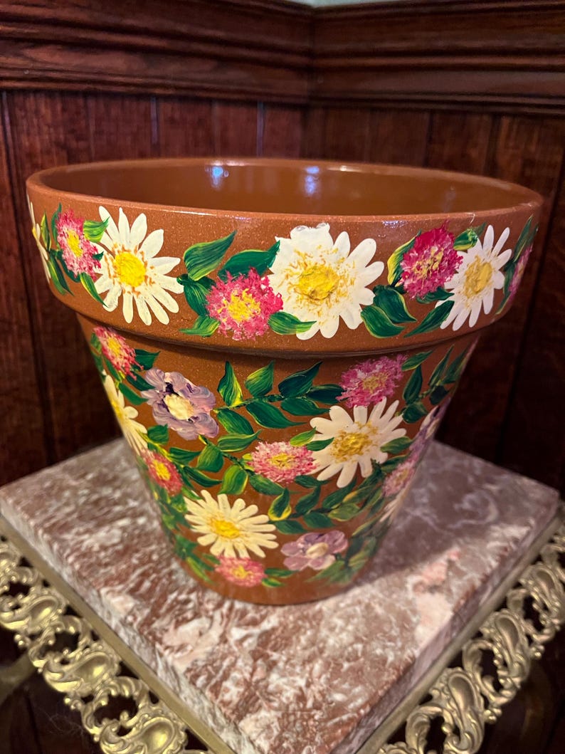 Hand-painted Pot, Painted Terra-cotta Pot, Terra-cotta Pot, Red Clay ...
