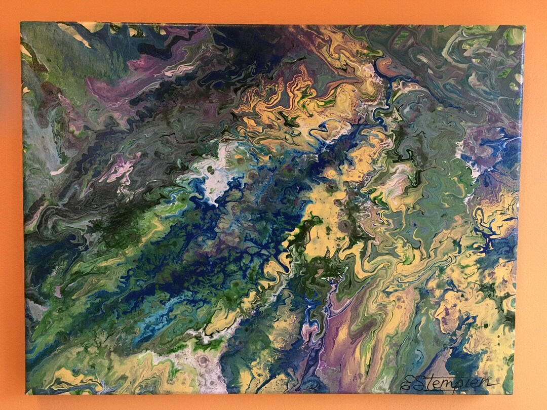 Abstract Painting, Abstract Painting on Canvas, Jackson Pollack Style ...