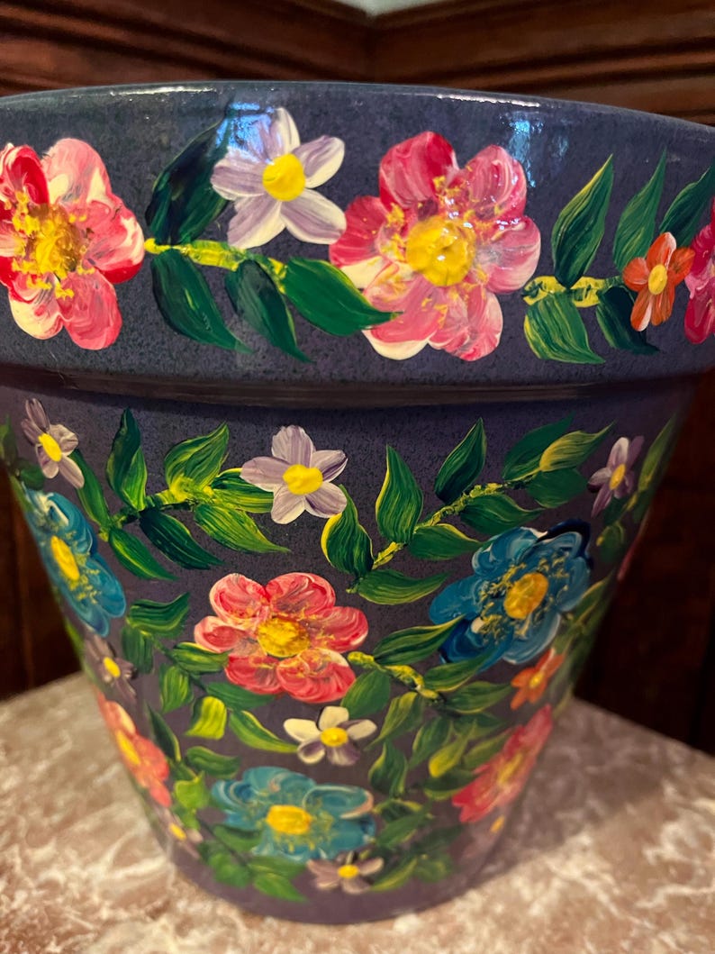 Hand-painted Pot, Painted Terra-cotta Pot, Terra-cotta Pot, Red Clay ...