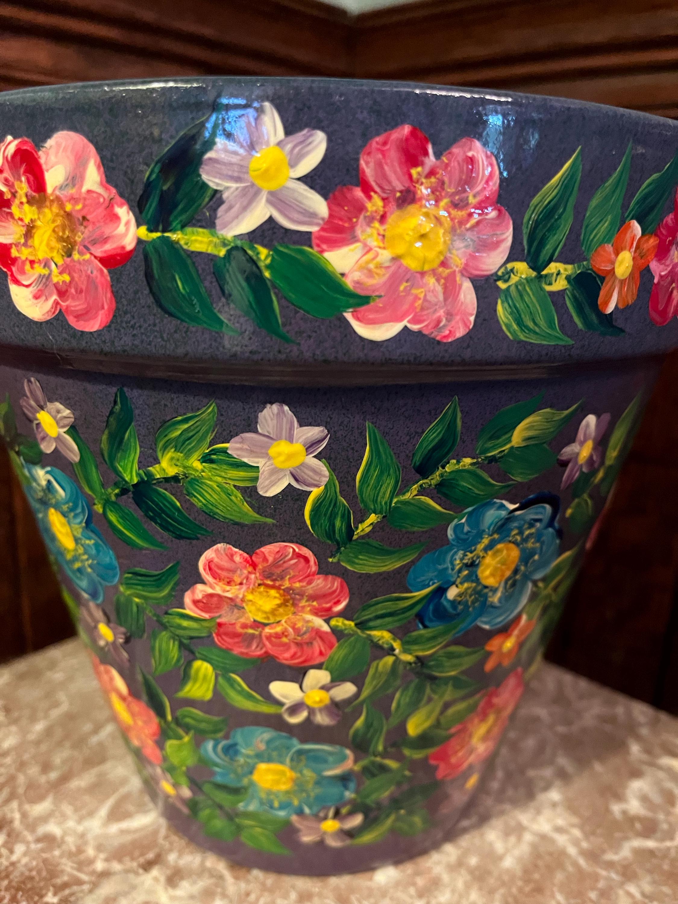 Hand-painted Pot, Painted Terra-cotta Pot, Terra-cotta Pot, Red Clay ...